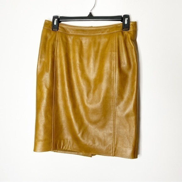 Talbots | Skirts | Talbots 0 Genuine Lambs Leather Cognac Mini Skirt ...